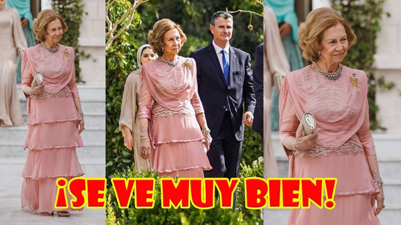 La reina Sofía lució espectacular con un vestido de Valentino en la boda de Jordan Royal - YouTube