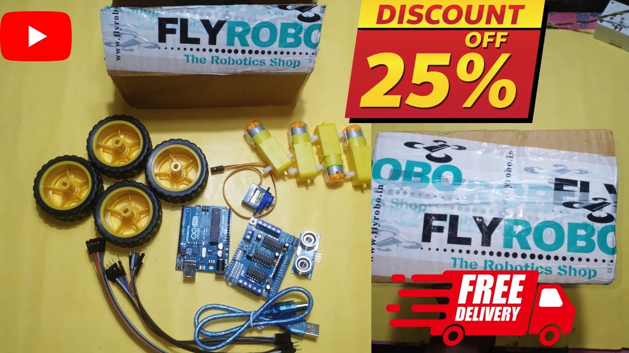 Arduino car components unboxing video! flyrobo.in /cheapest price 😱😱 ...