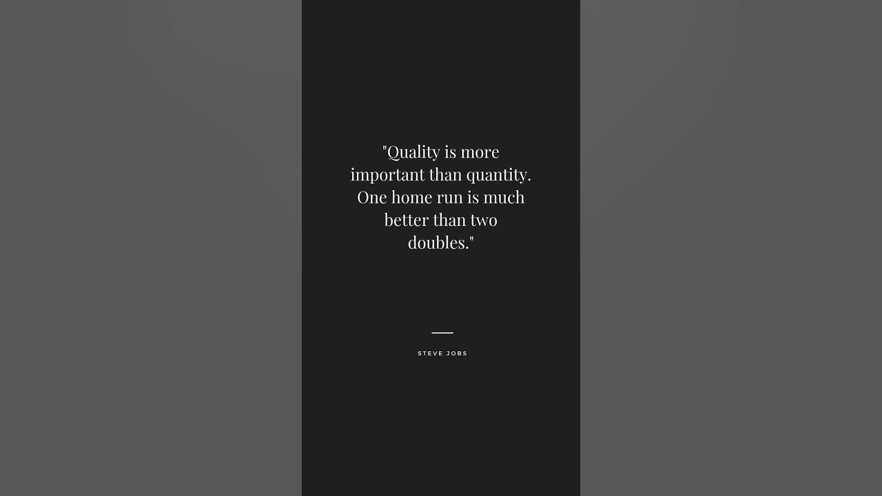 Why Quality Beats Quantity: A Home Run Philosophy For Powerful Motivation🏆 - YouTube