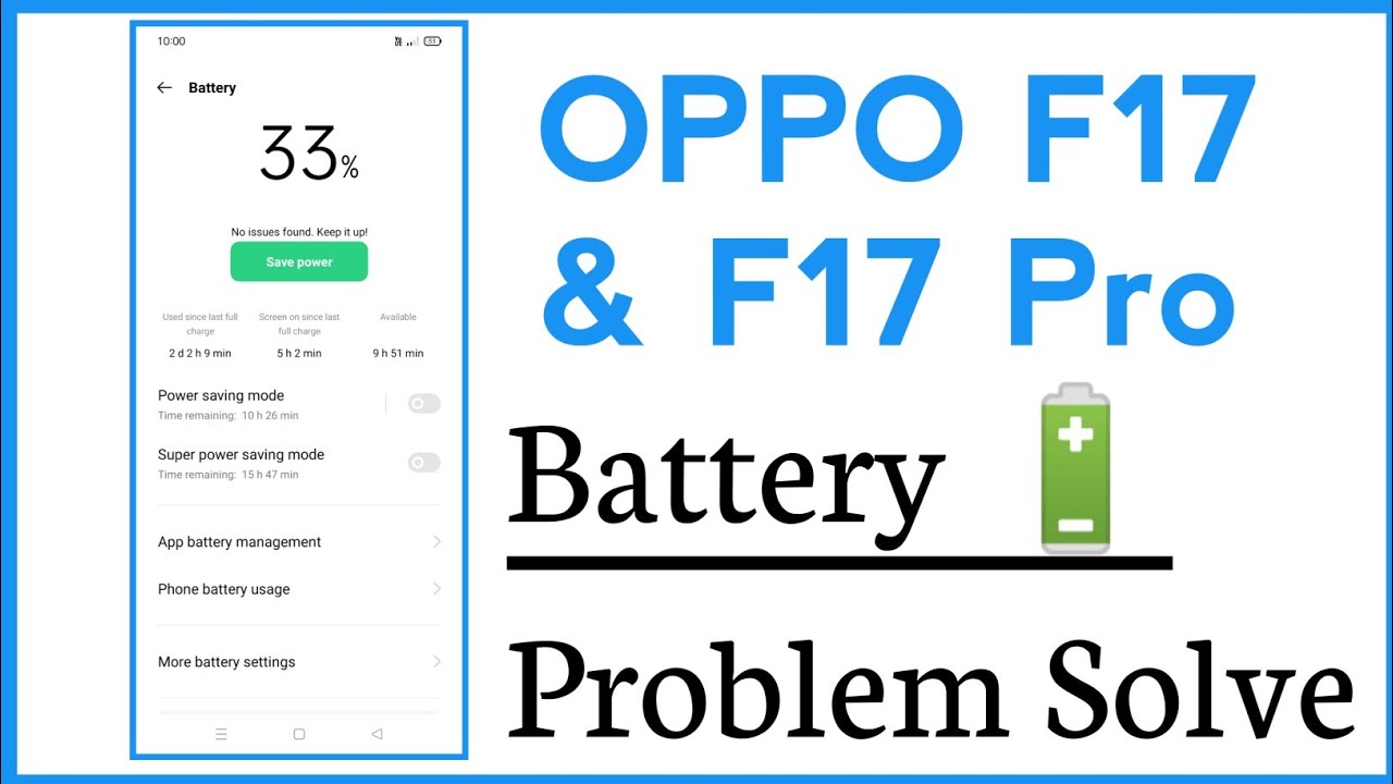 OPPO F17 & F17 Pro Battery 🔋 Problem Solve - YouTube