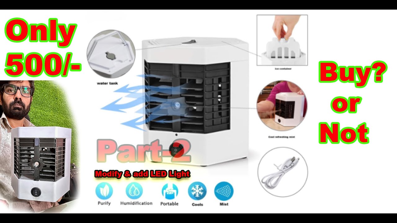 Arctic Mini Air Cooler (AC) Modified & add LED Light - Hindi | Summer ...