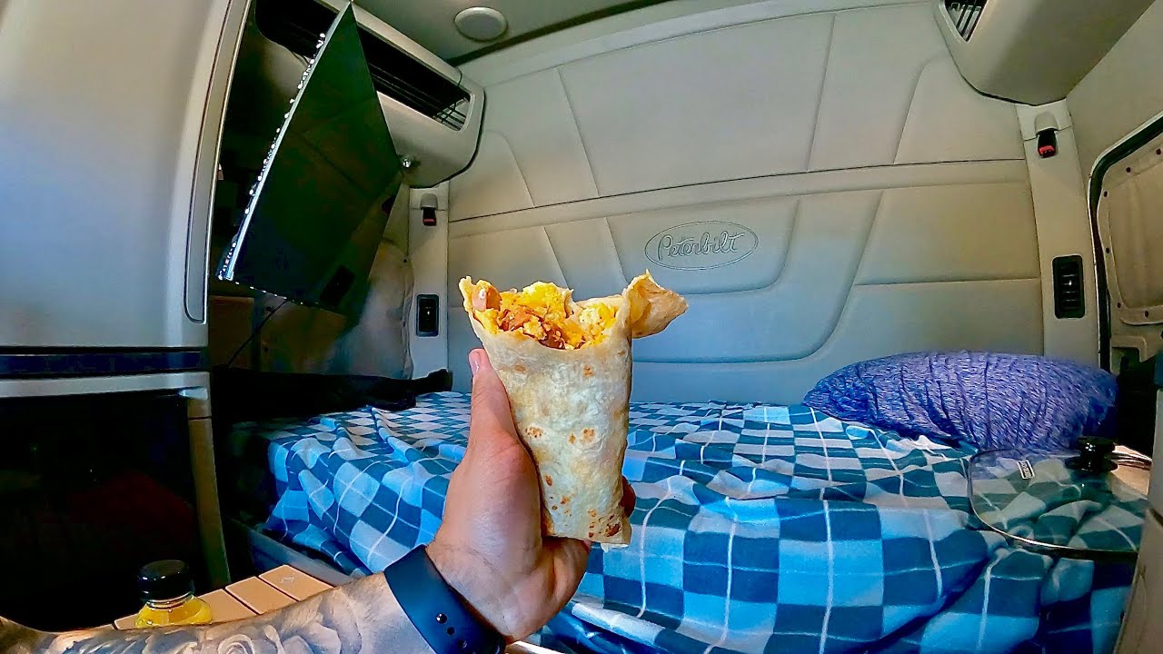 Cooking My Favorite Breakfast inside of my Truck | Mexican Burrito ...