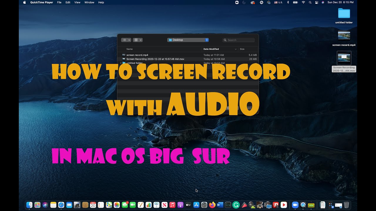 HOW TO RECORD SCREEN WITH AUDIO On Mac OS Big Sur - YouTube