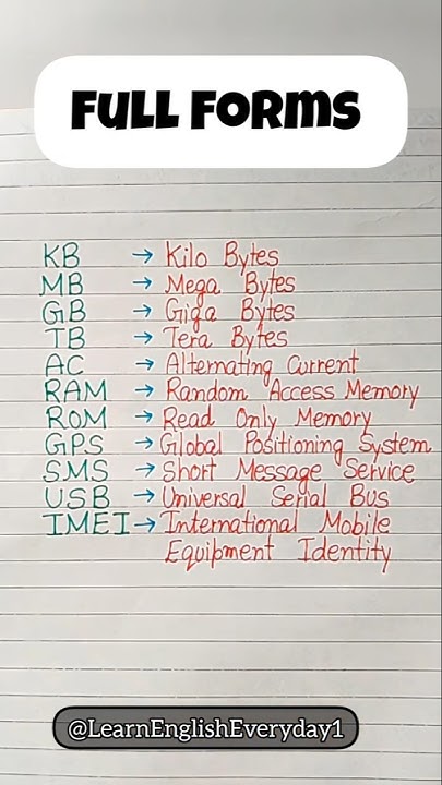 Full Forms 👩‍🏫 💯 #english#englishlearningtips #learning#fullform #shorts - YouTube