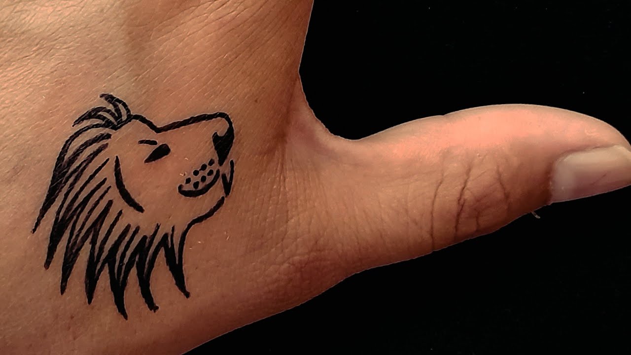 how to make lion tattoo, lion draw , शेर का टैटू हाथ पर बनाना सीखे #how ...