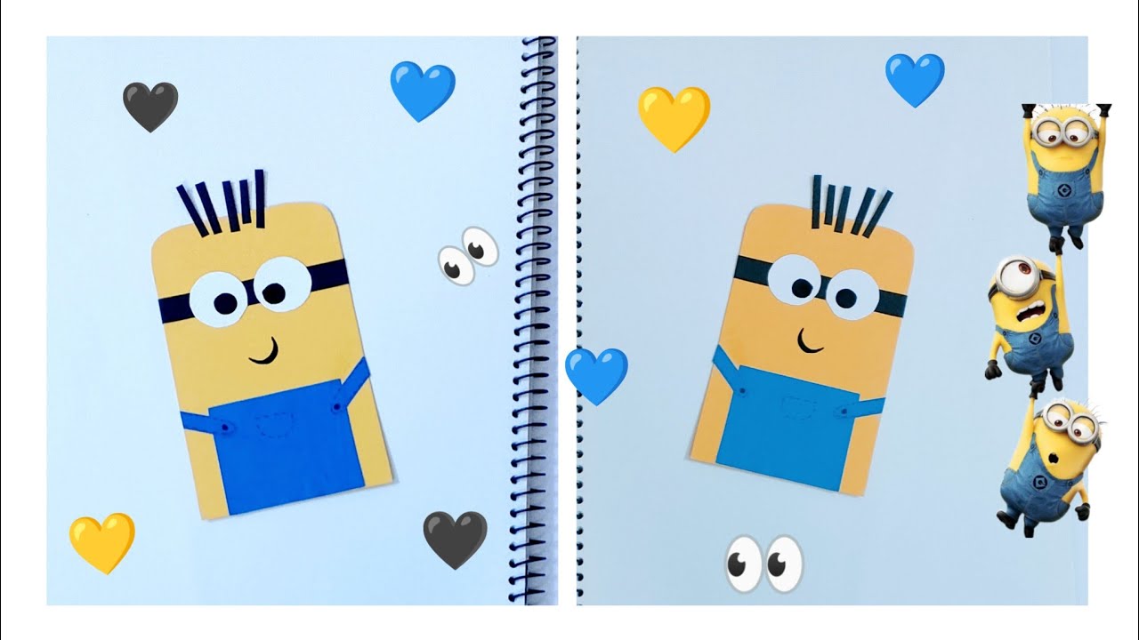 How to make a cute and easy minion bookmark 🔖 diy minions crafts 🩵💛 # ...