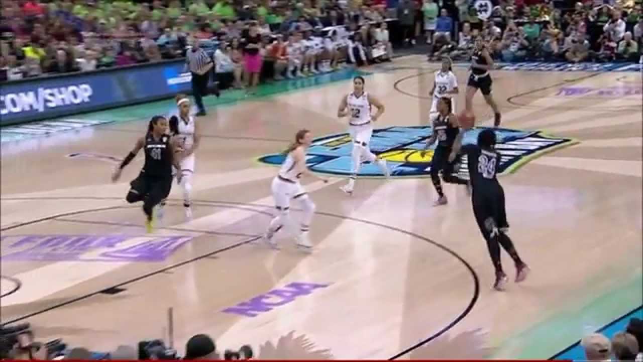 NCAA-W: South Carolina vs Notre Dame Tripping Foul - YouTube