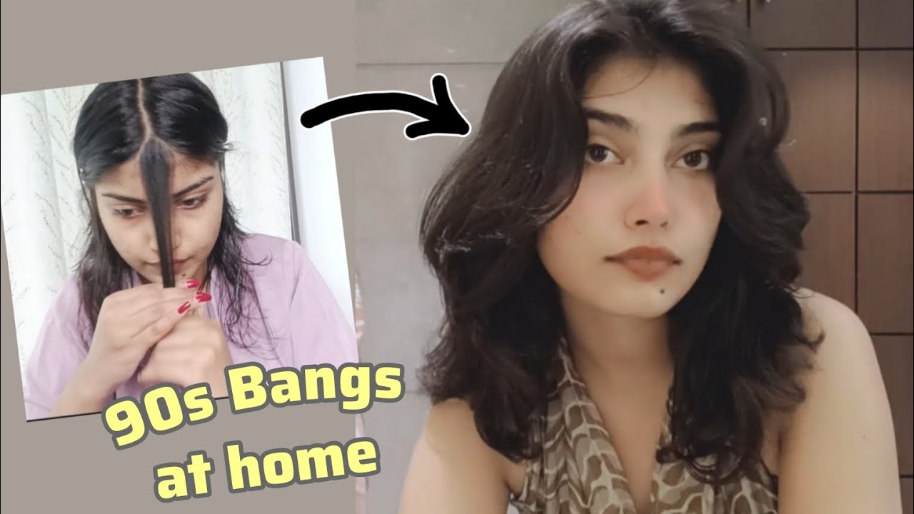 How I cut my 90s Bangs at home. Curtain Bangs Tutorial 🦋 - YouTube