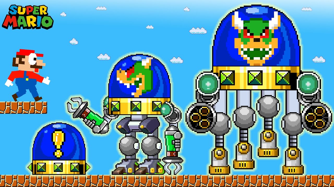 Mario Vs Ultimate GIANT ROBOT Bowser Switch P Maze | Game Animation ...