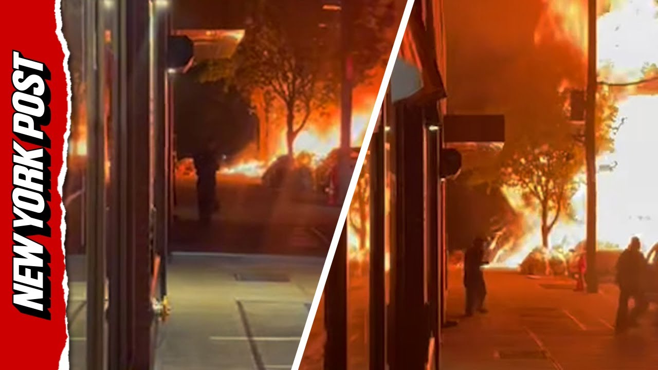 Jaw-Dropping NYC Car Explosion Blasts Fireball into Night Sky - YouTube