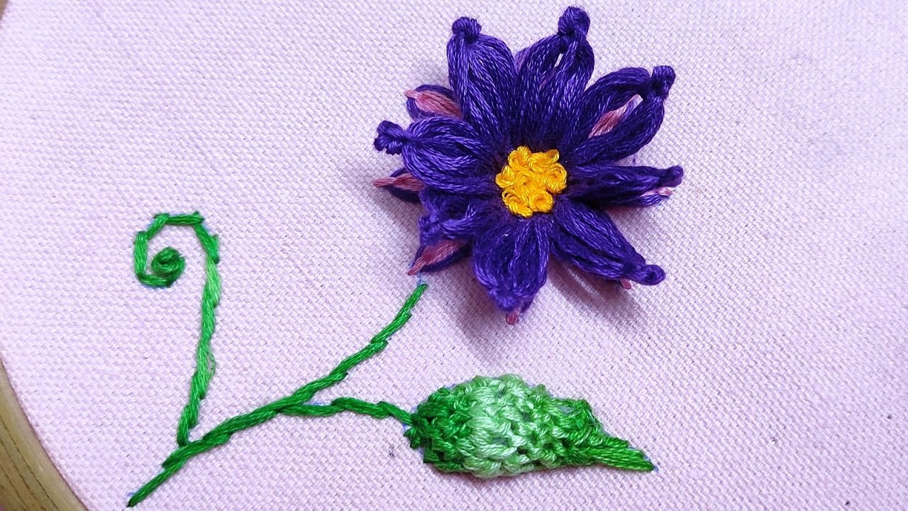 Mastering 3D Flower Hand Embroidery step by step Tutorial | Beginner's ...