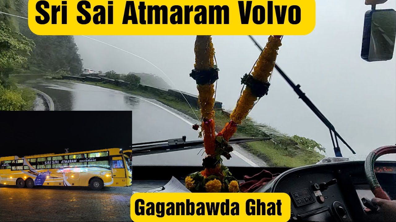 Mumbai to Goa bus journey II Sri Sai Atmaram Volvo Gaganbawda ghat, # ...