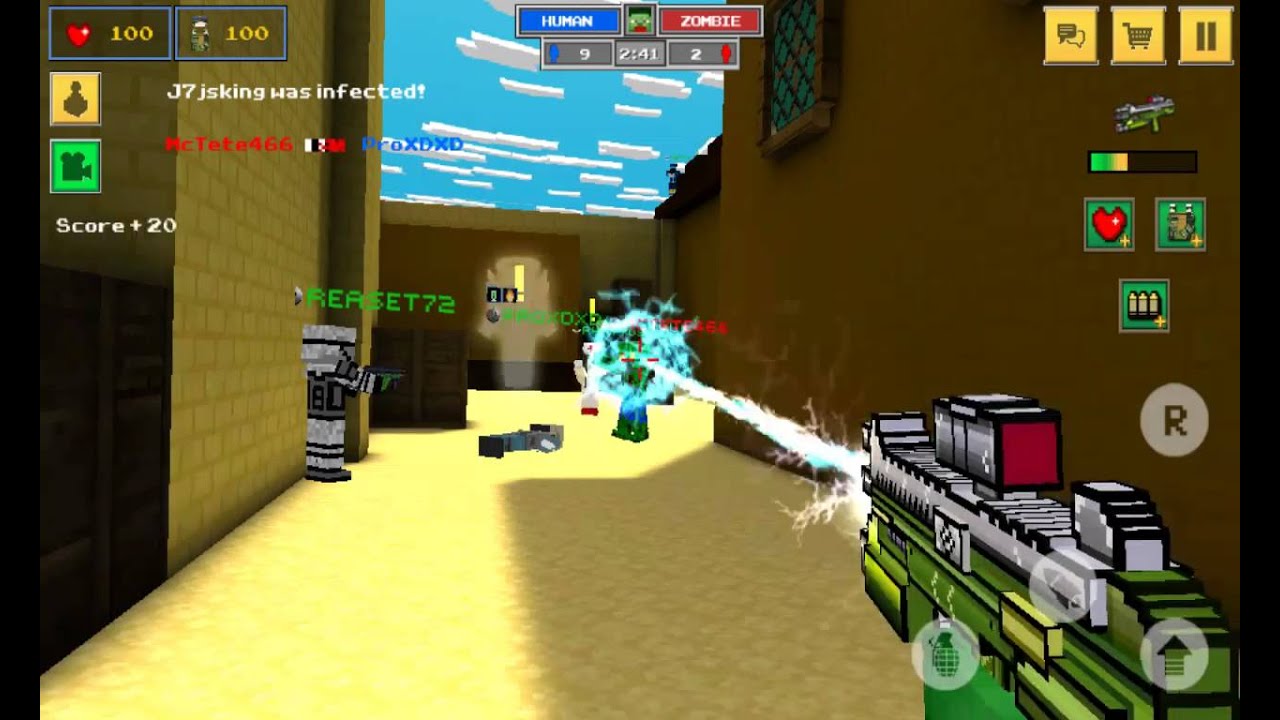 [Block Force - Pixel Style Gun Shooter Game] 블록포스 좀비전 플레이 ver. 2! - YouTube