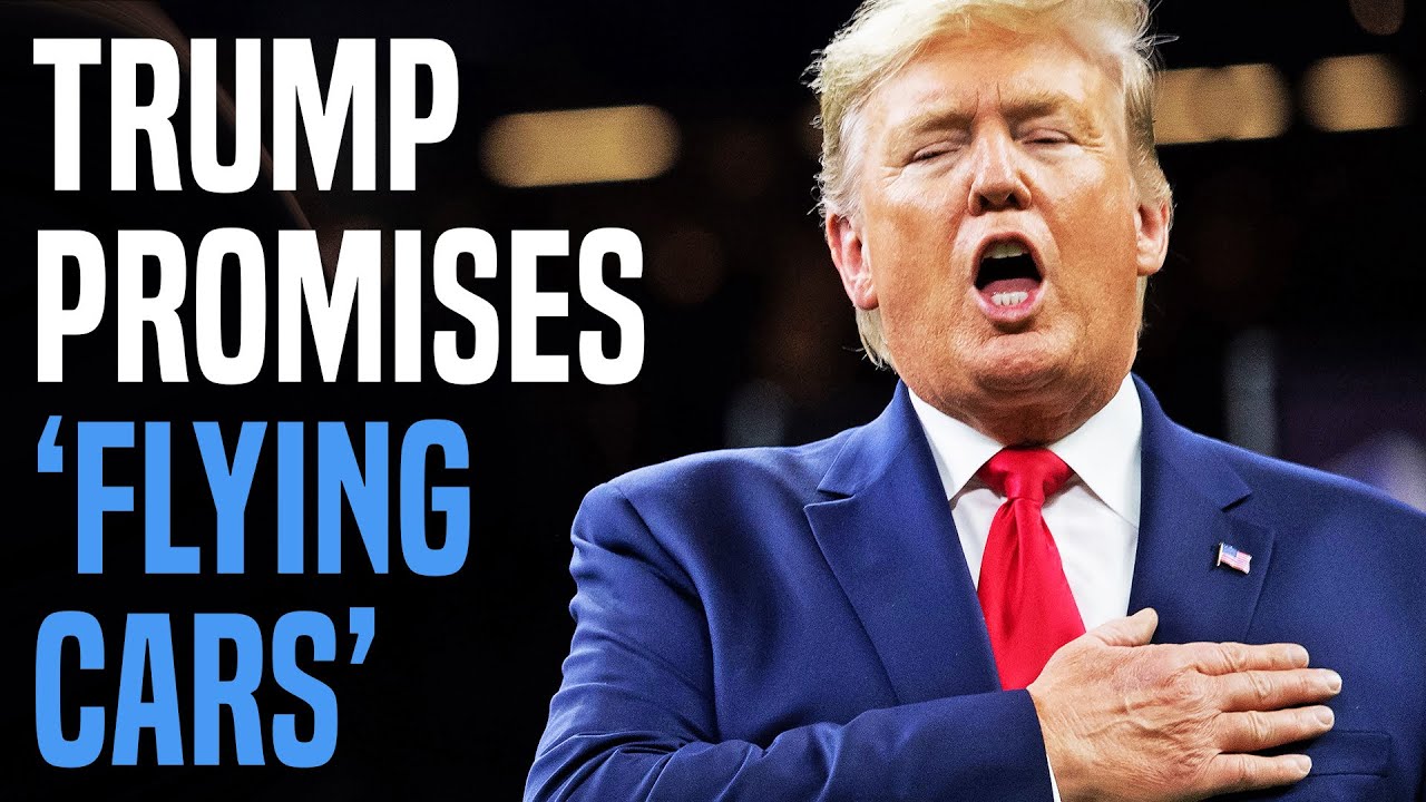 Trump promises flying cars if elected in new bogus "plan" - YouTube