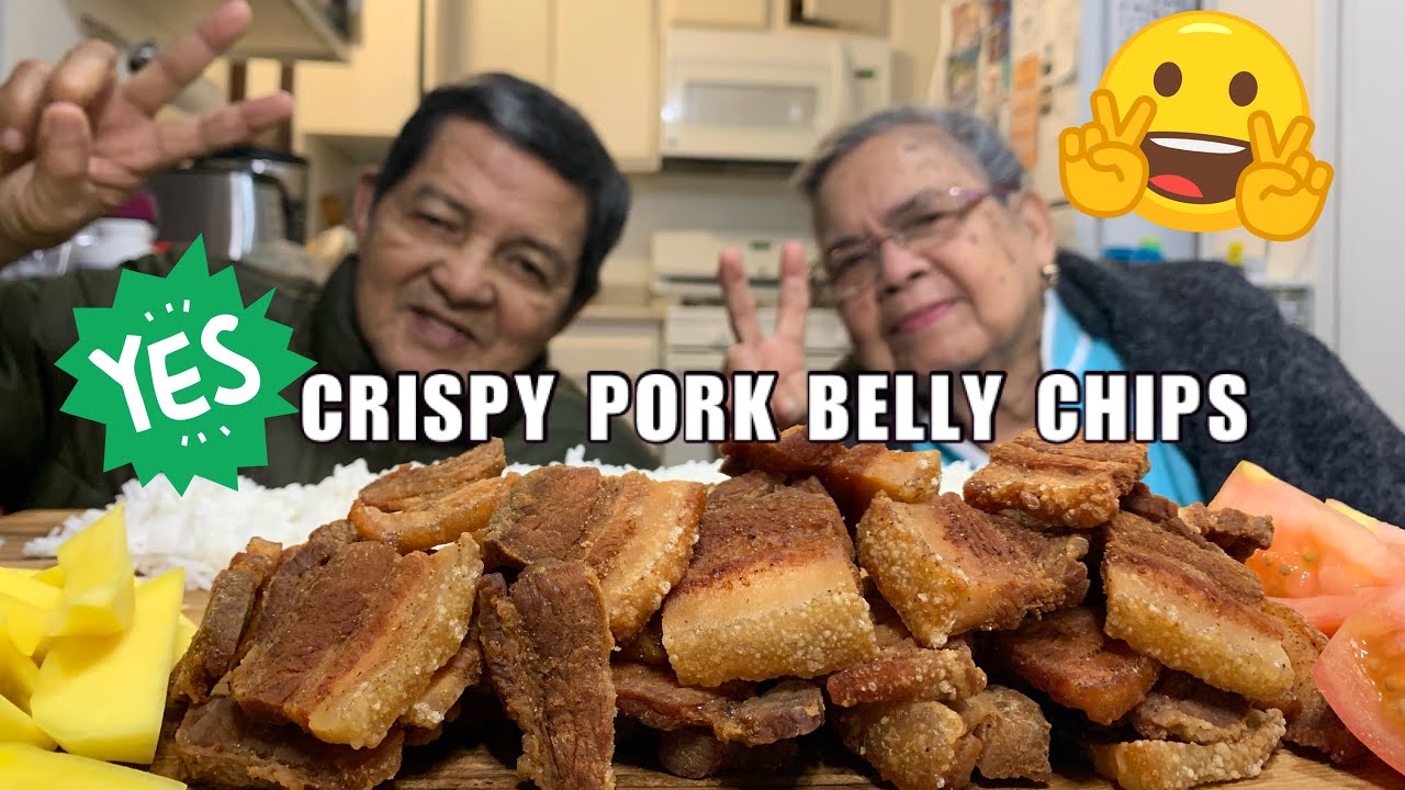 CRISPY PORK BELLY CHIPS MUKBANG - YouTube