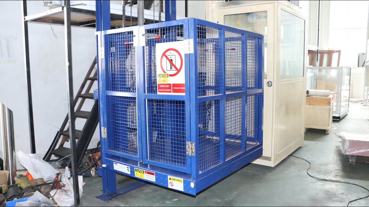 3m 300kg Single mast Cargo Lift for Pakistan Client - YouTube