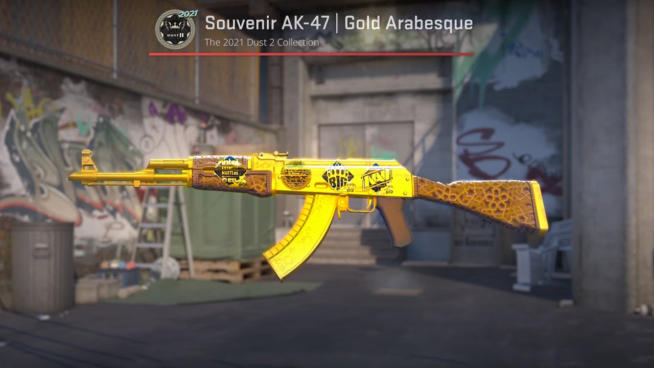 This AK 47 Look So Sick - CS2 AK47 GOLD ARABESQUE With 4x Gold Stickers ...