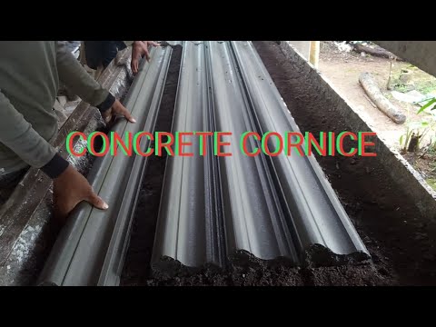How to make a cement-sand concrete cornice - YouTube