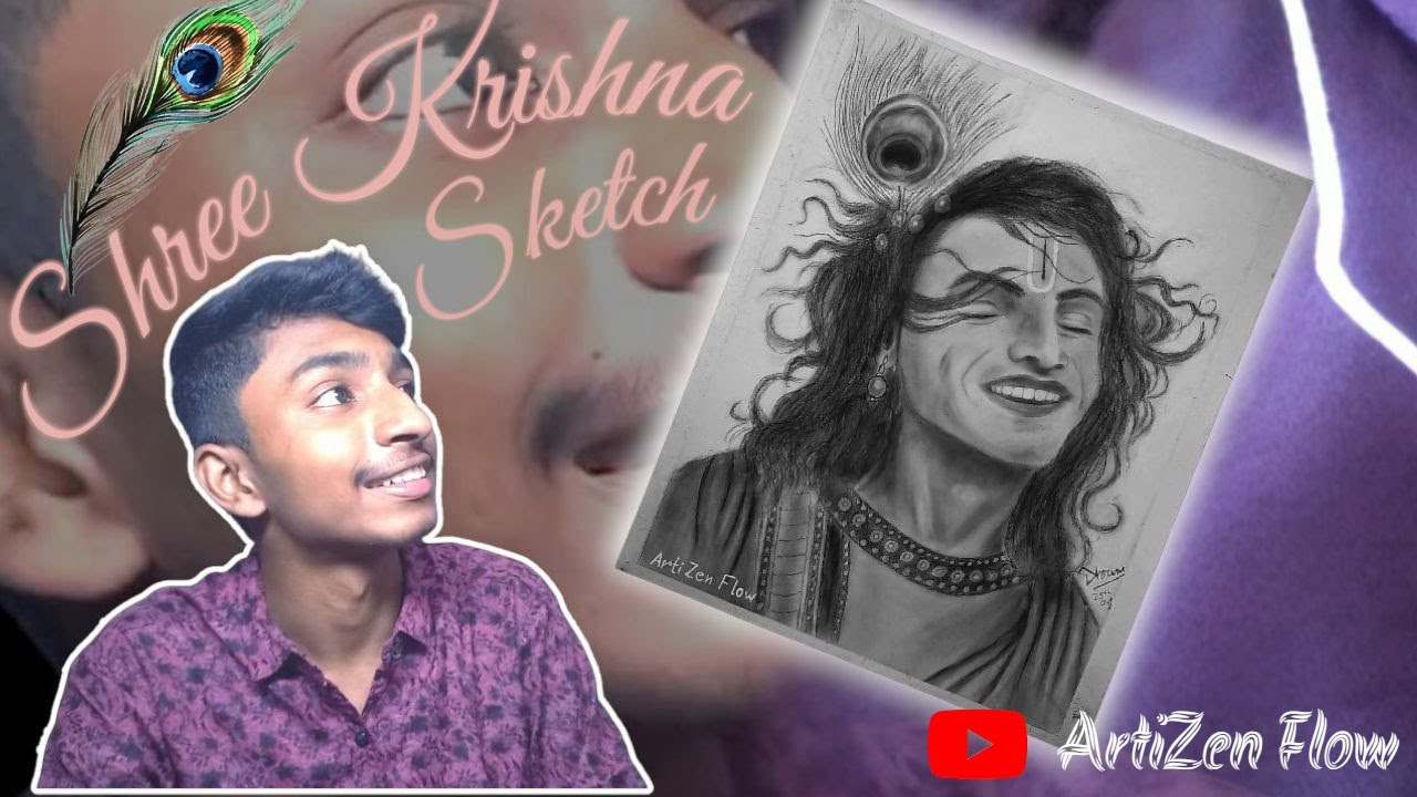 Shree Krishna Sketch | Basic to Advance | Shading | Step by Step ...