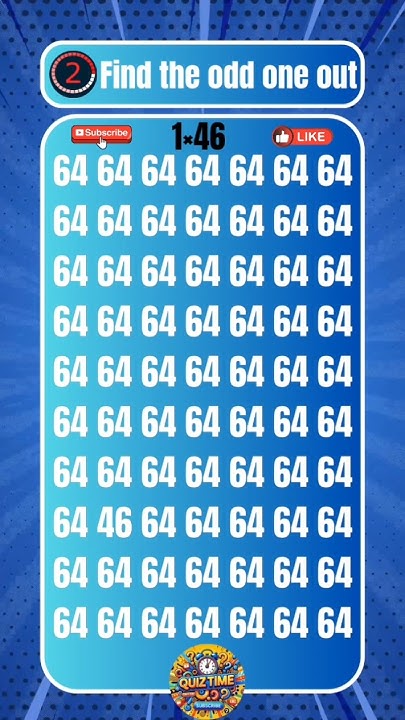 Find the Odd Number Out - Challenge! - YouTube