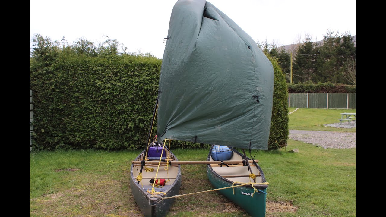 Canoeing Down Wind Sailing Rig - YouTube