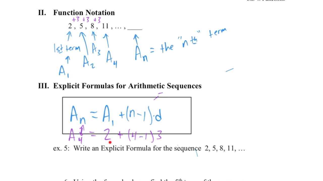 Algebra 1 4 6 Arithmetic Sequences YouTube Algebra 1 4 6 Arithmetic Sequences YouTube