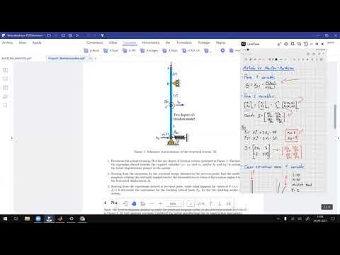 [2021-2 MNLE] 2 Variables Newton-Raphson Method in Matlab / Non-Linear Column Buckling. - YouTube