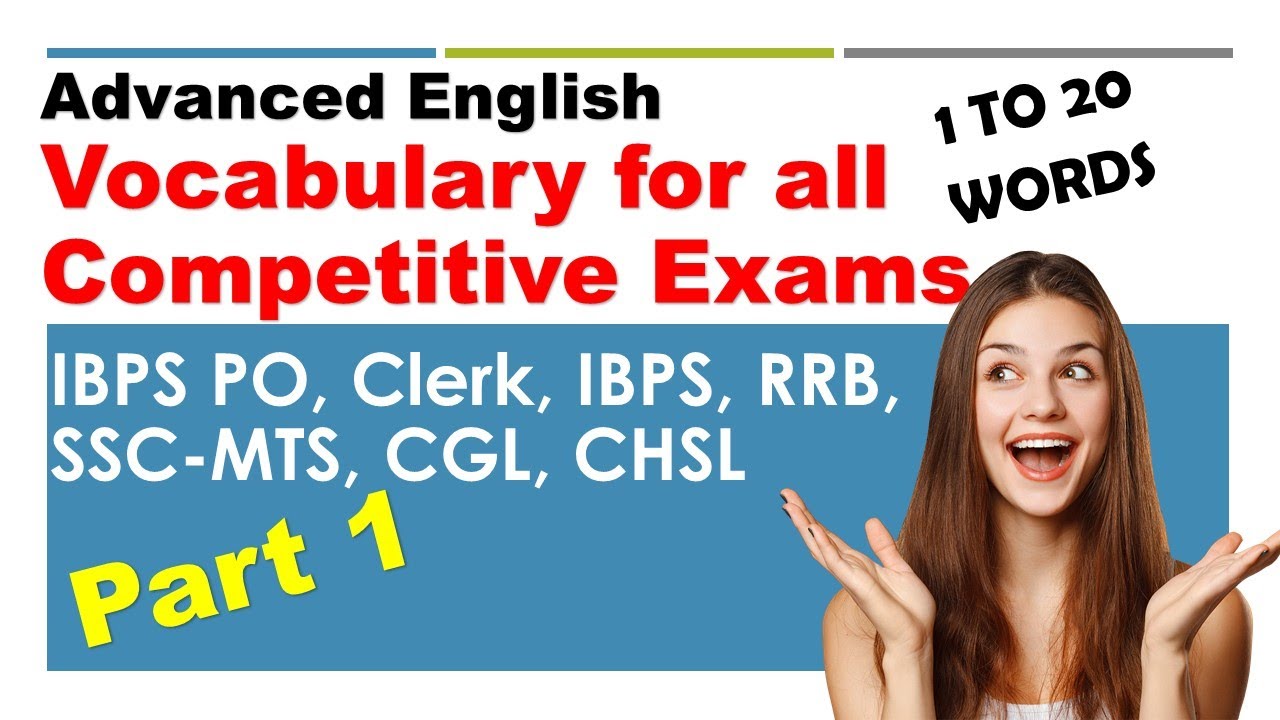 Advanced English Vocabulary for all Competitive Exams part 1 | Advanced ...
