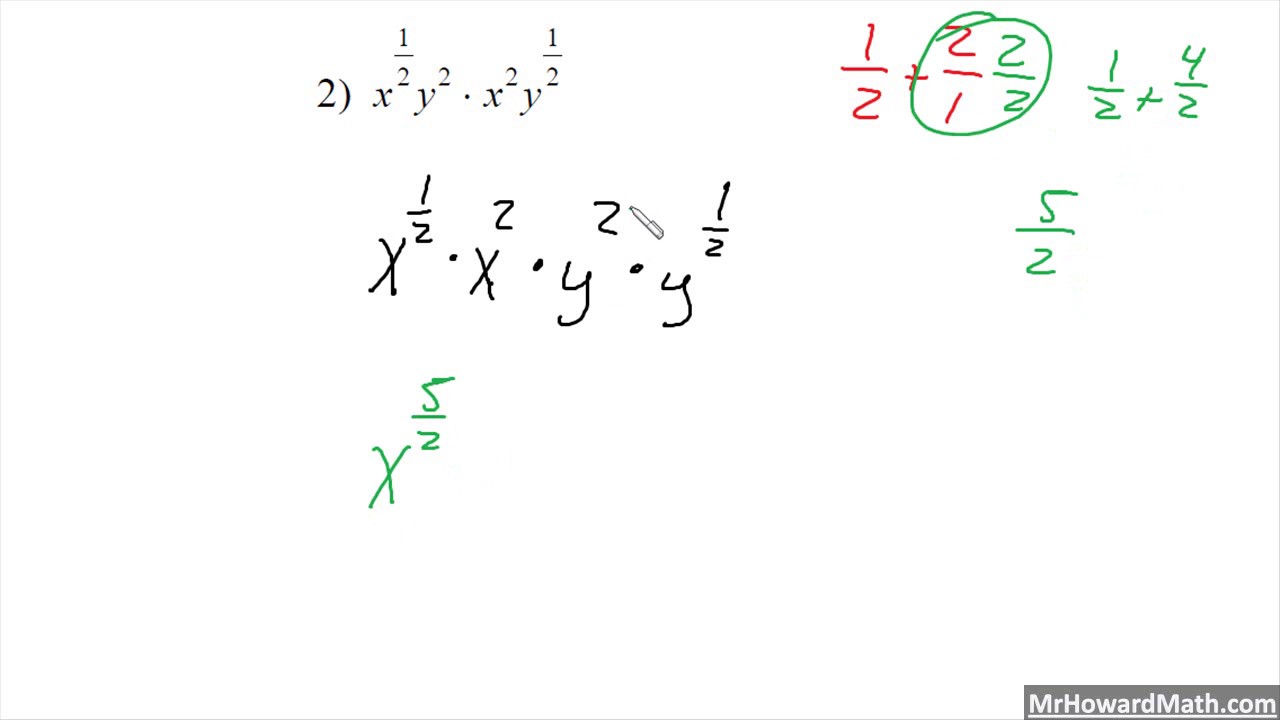 Simplifying Rational Exponents Youtube