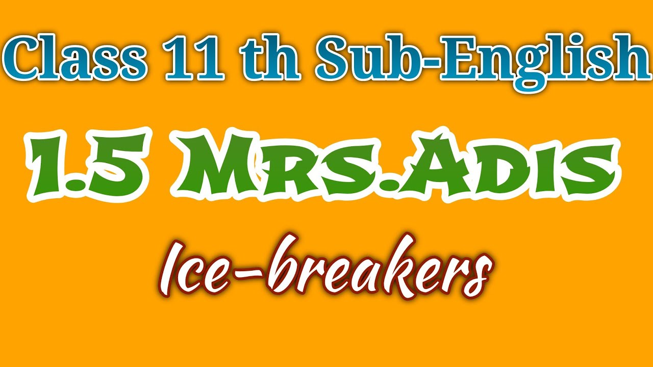 1.5 Mrs.Adis Ice-breakers - YouTube