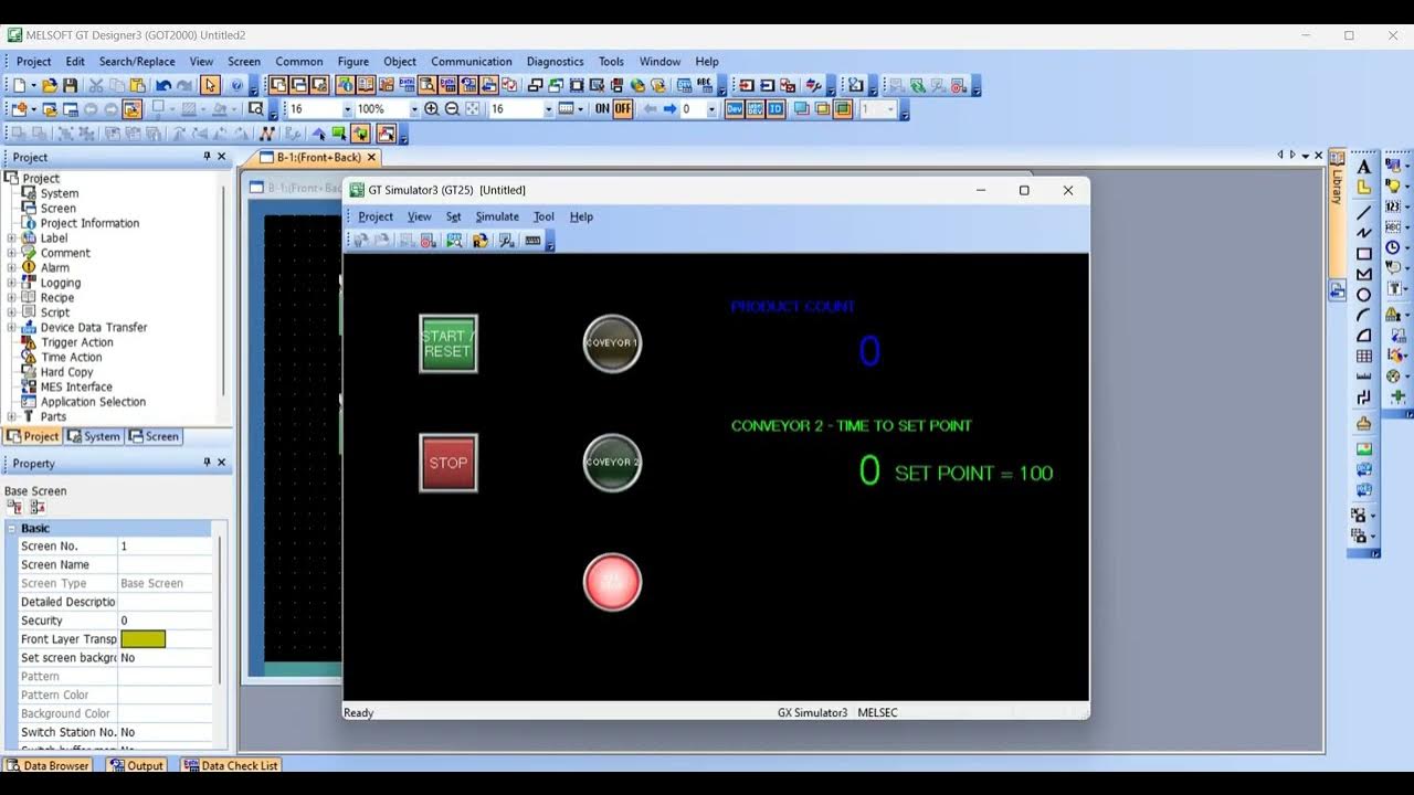Mitsubishi GX Works 3 PLC program with off-delay retentive timer counters. - YouTube