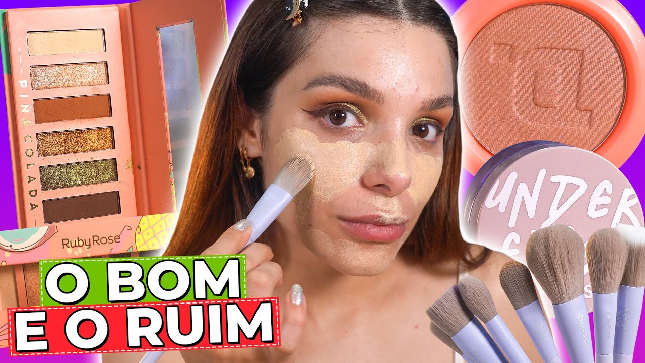 TESTEI NOVIDADES de MAKE e OS NOVOS PINCEIS da Ruby Rose!! - YouTube