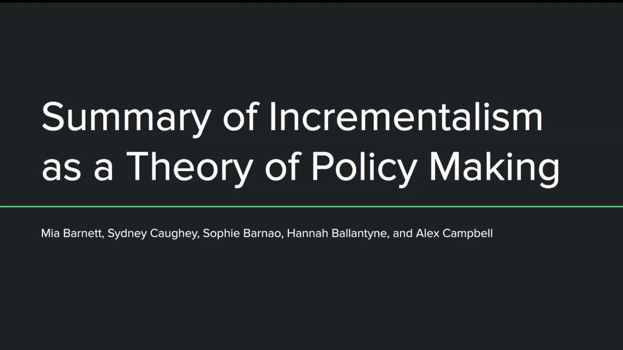 Summary of Incrementalism as a Theory of Policy Making - YouTube