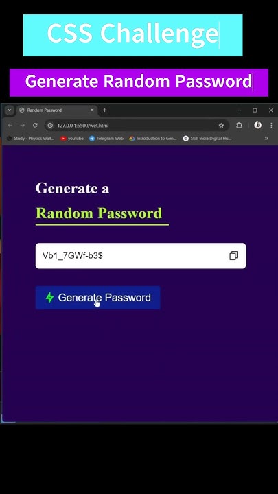 Create Random Password Generator using html, CSS and JS | #Day12 JavaScript Project | #coding ...