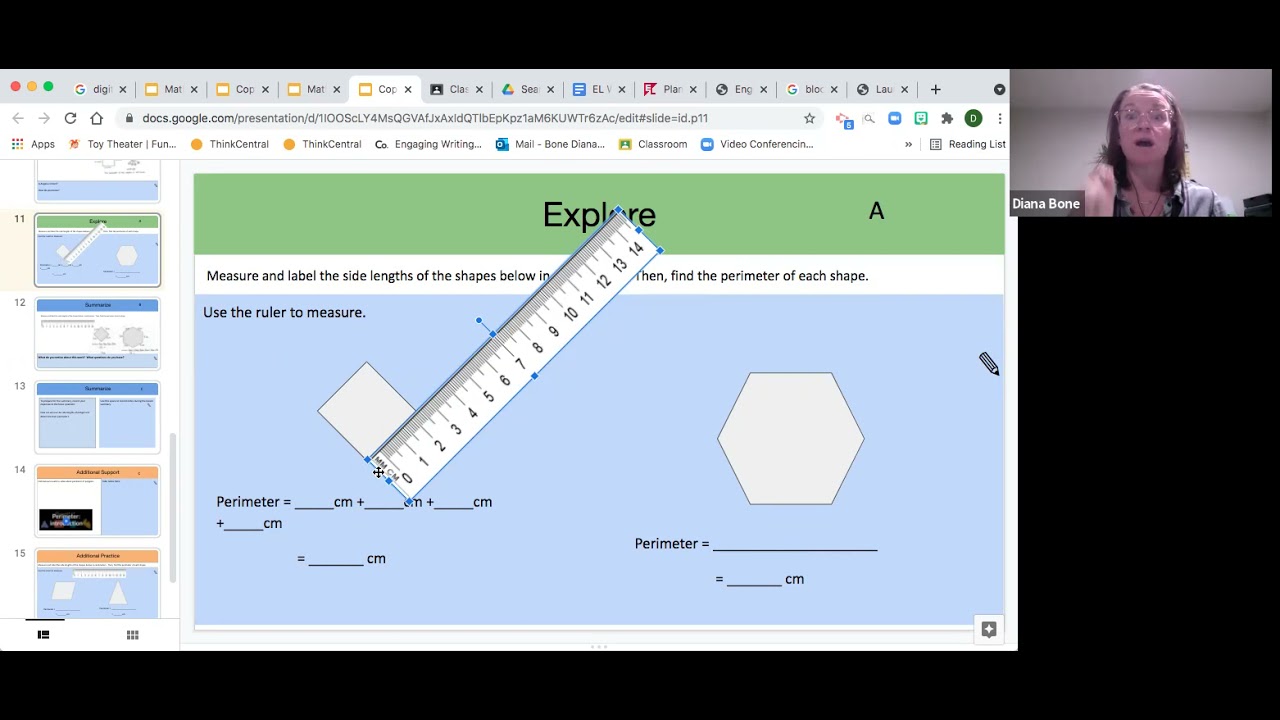 Using a Virtual Ruler to Measure Sides for Perimeter - YouTube