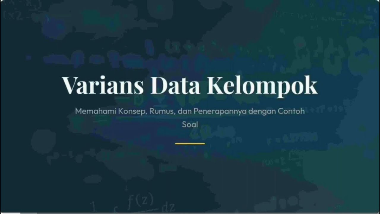 VARIANS DATA KELOMPOK - YouTube