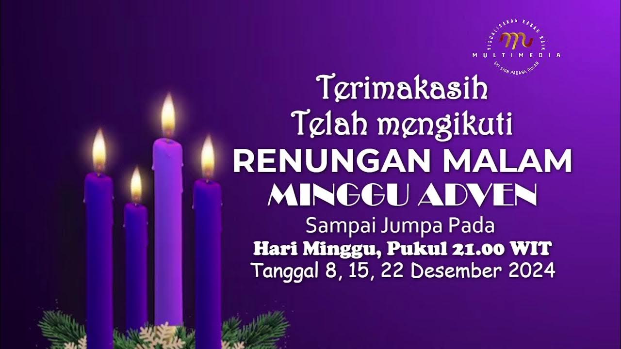 [LIVE] - RENUNGAN MALAM MINGGU ADVEN II ( 8 DESEMBER 2024) - YouTube