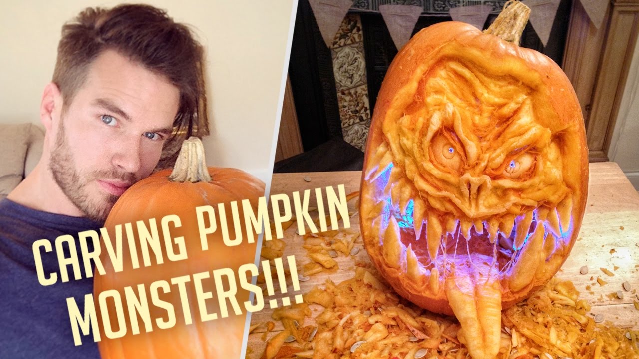 CARVING A PUMPKIN MONSTER! - YouTube