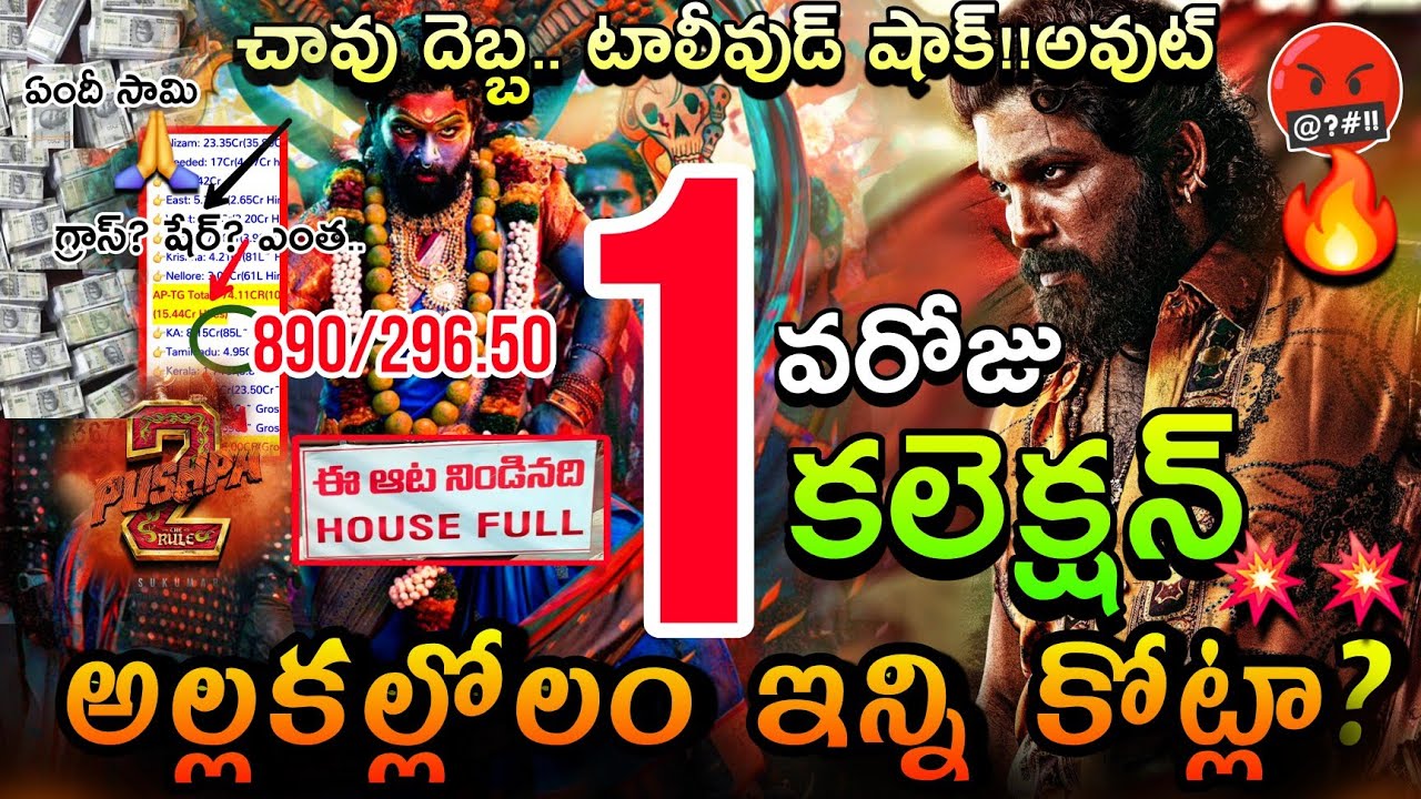 Allu Arjun Pushpa 2 First Day Collections | Pushpa 2 Day 1 Gross ...