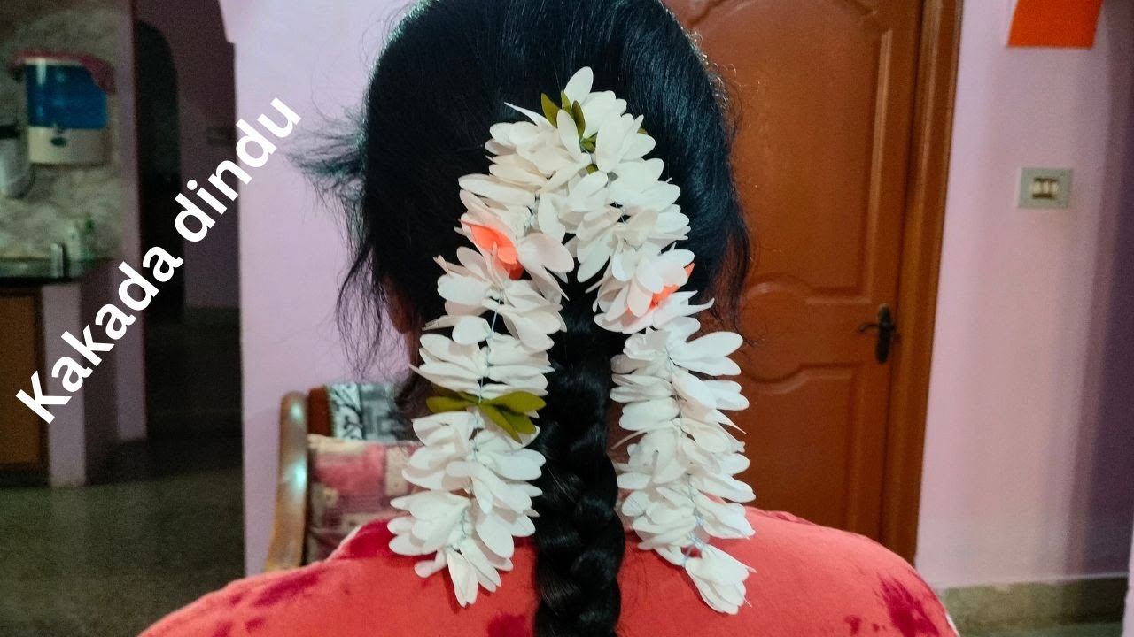 Kakada mallige hara | fabric Jasmin garland | cloth flower dindu ...
