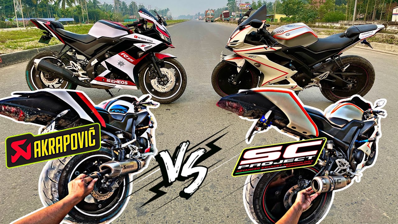 R15 v3 Exhaust Modified || r15 v3 exhaust sound sc project vs akrapovic ...