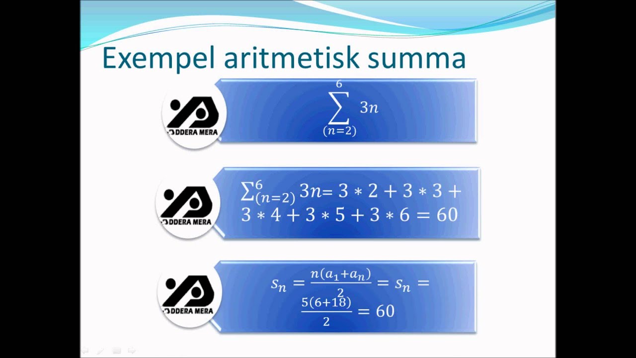 Aritmetisk talföljd och summa (Matte 1c, Matte A) - YouTube