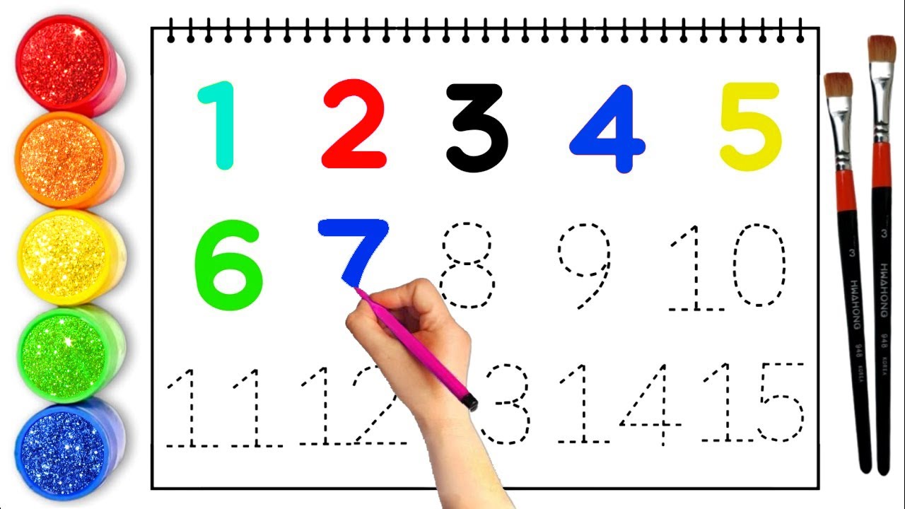 123, 1 to 100 counting, Counting Numbers, learn to count, 1 to 15, 123 ...