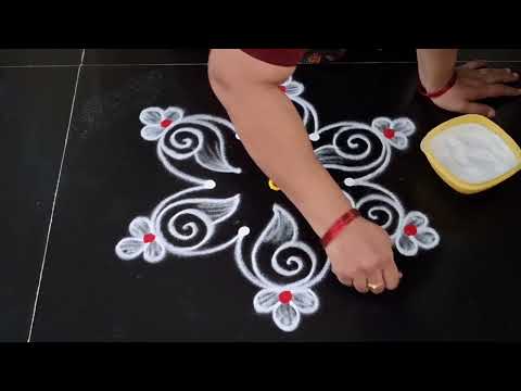 Friday rangoli design 🌹 3×2dots 🌹simple kolam 🌹 daily muggulu 🌹 easy rangoli 🌹side border rangoli 