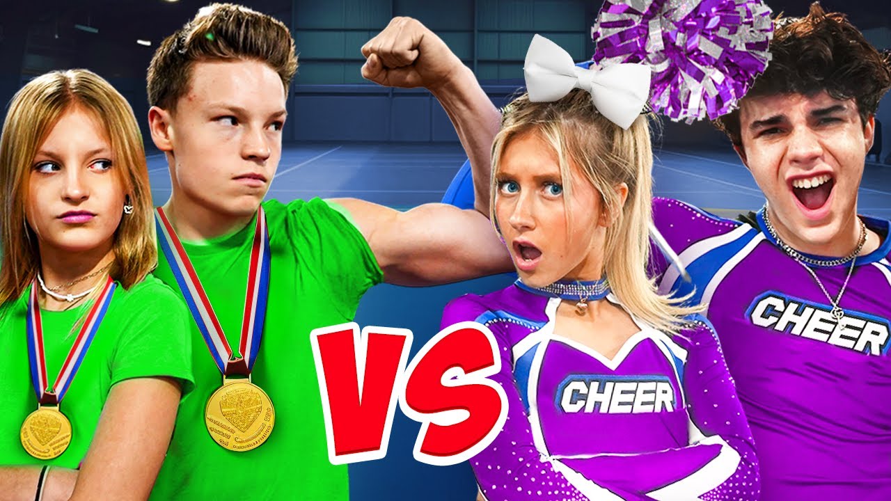 GYMNASTS VS CHEERLEADERS ft/ Ninja Fam - YouTube