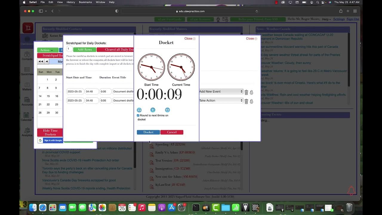 Q504. How can I multitask timers or clock and docket in uLaw using the Scratchpad? - YouTube