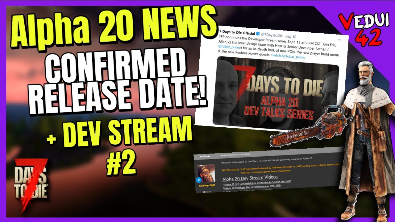 Alpha 20 - CONFIRMED Release Date + Next Dev Stream! @Vedui42 - YouTube