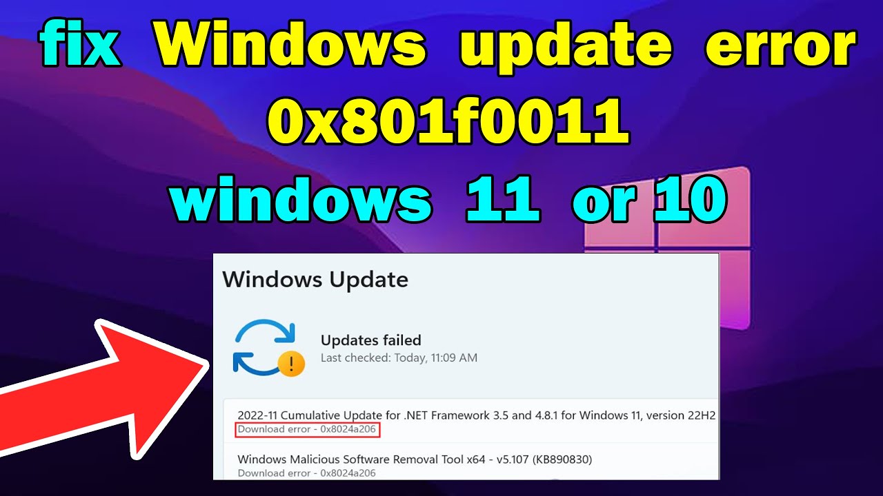 How to fix Windows update error 0x801f0011 windows 11 or 10 - YouTube