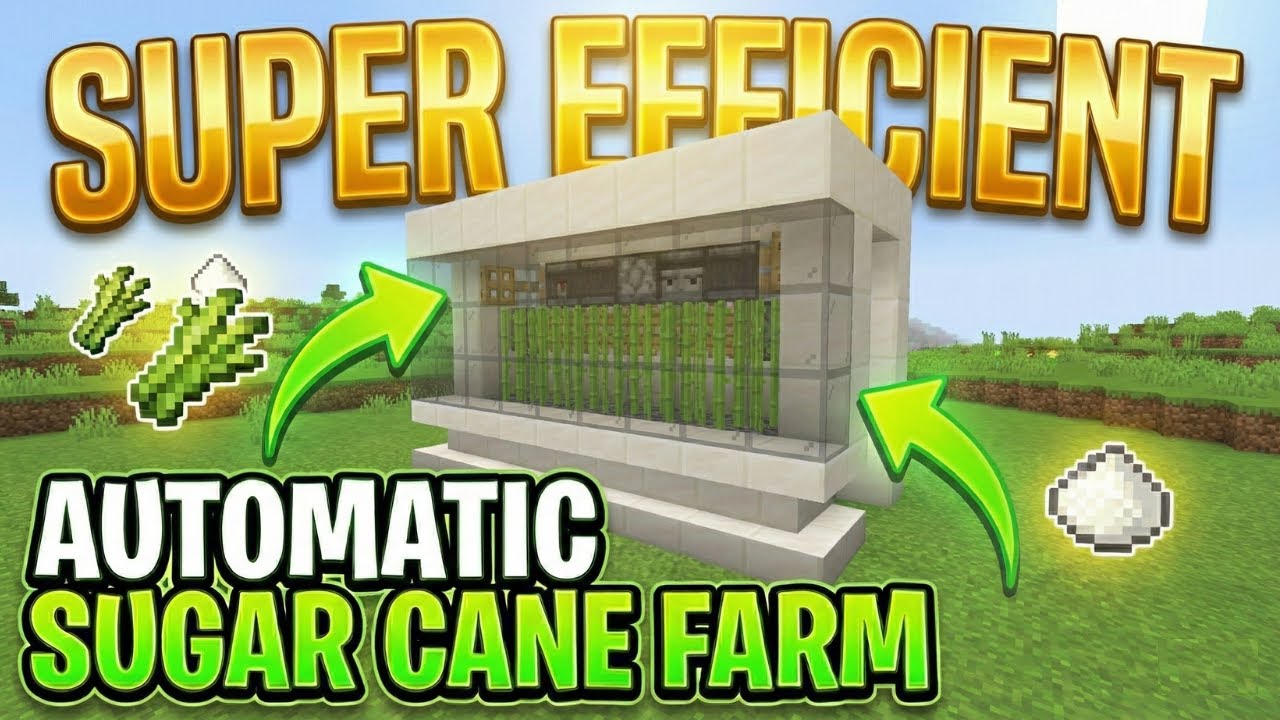Easiest Automatic Sugar Cane Farm Tutorial! (Minecraft 1.21.10+) - YouTube