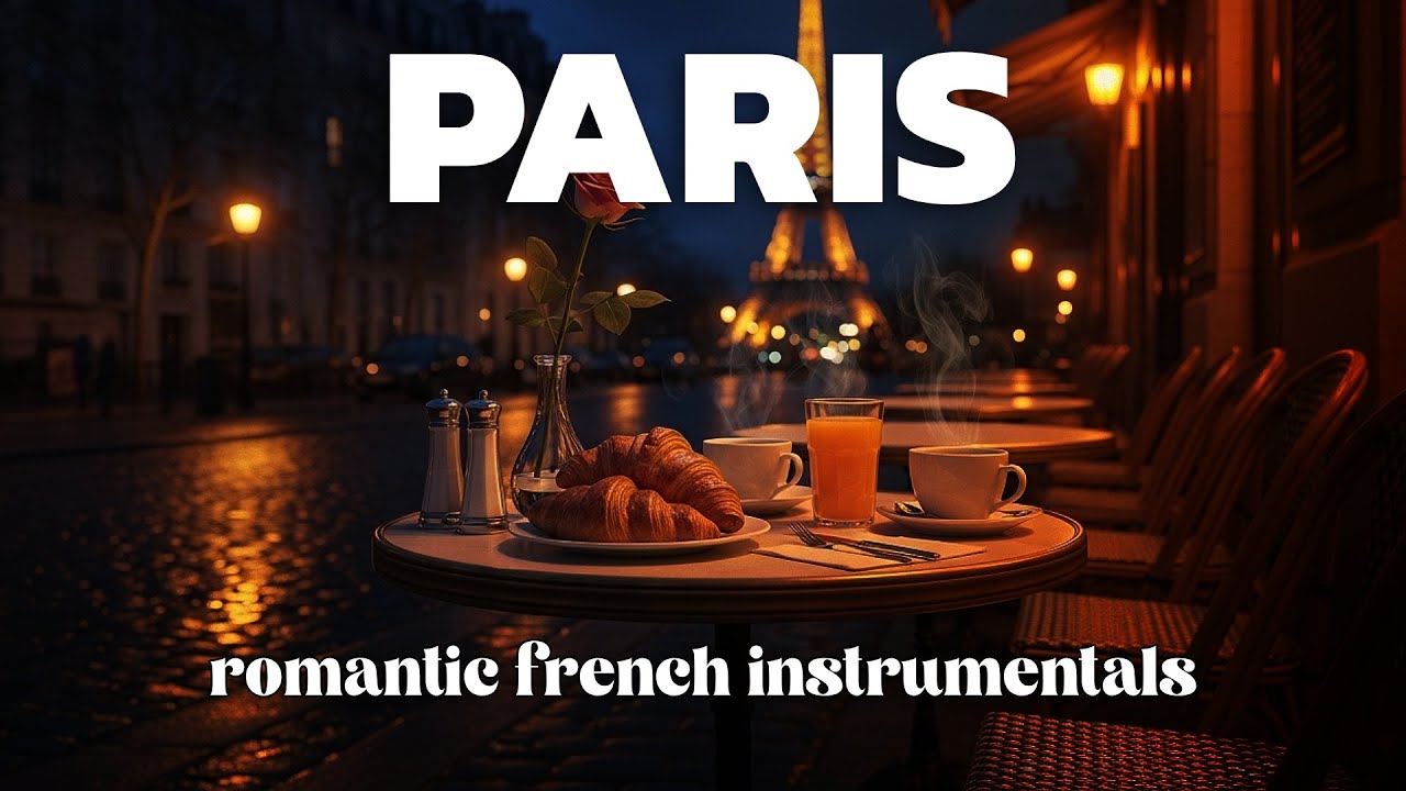 Romantic French Instrumentals ️ Paris Streets & Eiffel Tower Nights ...